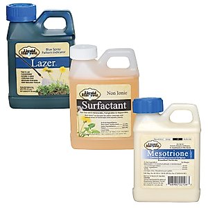 Liquid Harvest Lazer Blue Spray Pattern Indicator 8 oz, Surfactant 8 oz, and Mesotrione 8 oz Bundle for Effective Weed Control