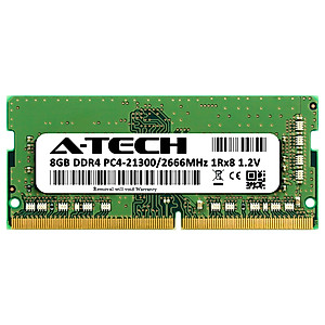 A-Tech 8GB RAM Replacement for Dell SNPHYXPXC/8G, A9206671, HYXPX, 0HYXPX | DDR4 2666MHz PC4-21300 1Rx8 Non-ECC SODIMM Laptop & All-in-One Single Memory Module