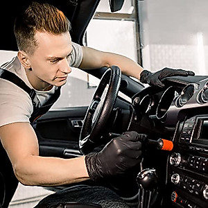 Wheel Tire Brush Set Car Detailing Kit 8pcs by TAKAVU, 17” Long Soft Bristle Wheel Brush, 5pcs Detail Brushes, Tire Brush & Microfiber Cleaning Cloth for cleaning Wheels, Dashboard, Interior, Exterior