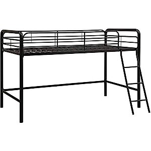 DHP Jett Junior Twin Metal Loft Bed, Black
