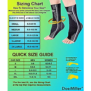 Doc Miller - Ankle Brace for Sprained Ankles, Achilles Tendonitis, Compression Support Sleeves for Women & Men, Best Brace for Pain Relief, Stability & Plantar Fasciitis Sock, 1 Pair, Gray, X-Large