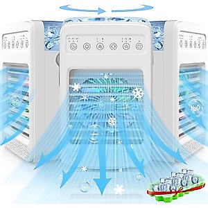 Portable Air Conditioners,Mini Air Conditioners Portable for Room,Oscillating Small Mini AC with Timer,4 Speeds 2 Cool Mist,Small Room Air Conditioners for Room
