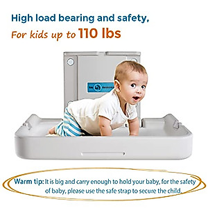 KSITEX Baby Changing Station,Wall Mounted Diaper Changing Tables Fold Up Changer Station Commercial Malls/Hotels/Airports
