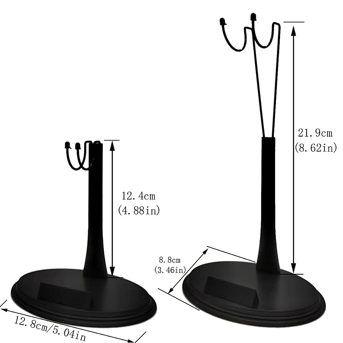 NANSHINE 5 Pcs Action Figure Stand 1/6 Scale Model Stand 12 inch, Black Holder Support Base Bracket for Model, Action Figure Base Display Stand U Type Simple Packaging- Detachable Adjustable Height