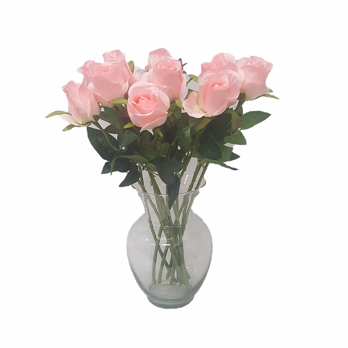 Silk Flower Garden 1 Dozen Long-Stem Rose Buds 22", Pink