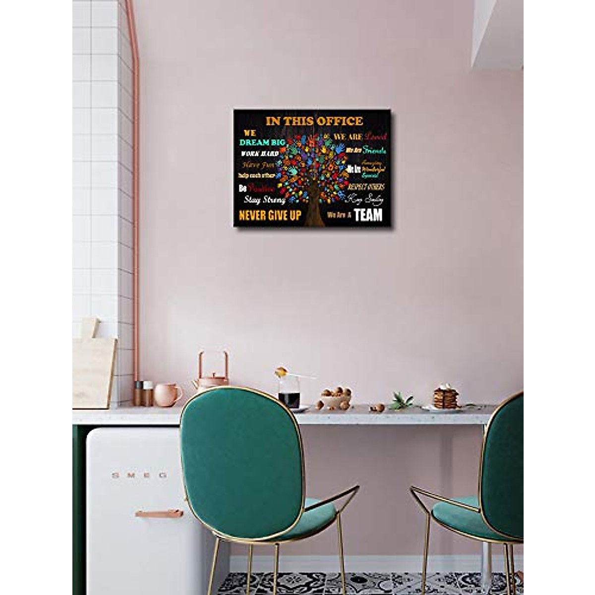 Inspirational Wall Art Motivational Poster Quotes Office Wall Decor for Girls Women Room Décor Wall Art for Office Canvas Print Framed Rustic Canvas Art In This Office 12x16inch Ready to Hang