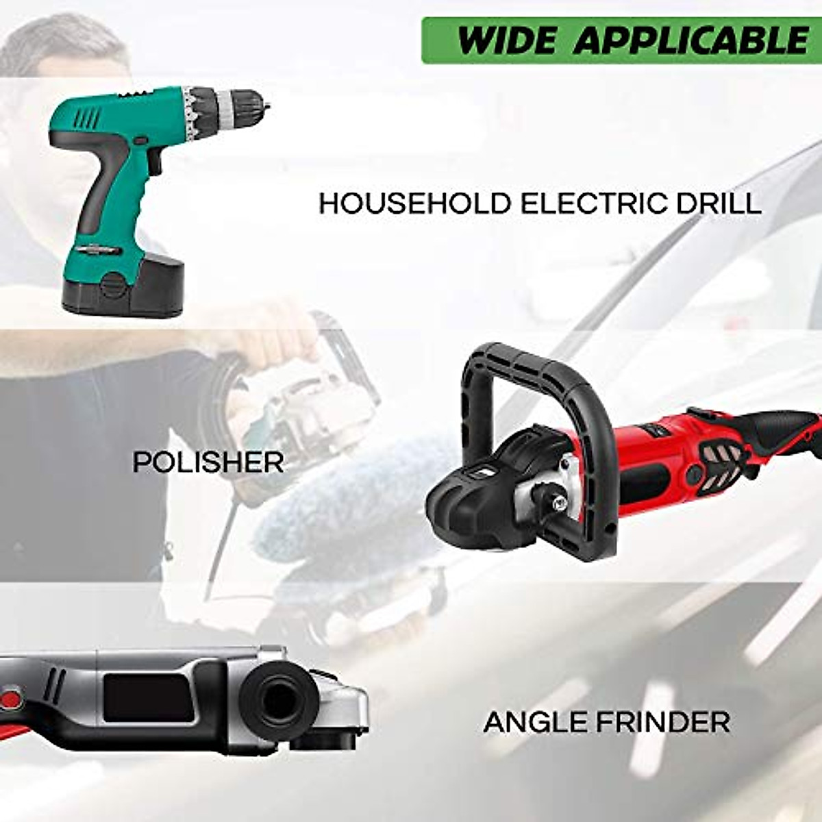 OTUAYAUTO 7 inch Buffing Polishing Pad - 5pcs Waffle Foam, 1pc Wool Polishing Pad and a M14 Threaded Polisher Grip Backing Plate