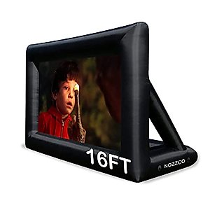 16 FT Outdoor Inflatable Projector Screen -NOZZCO- Portable Giant Movie Screen + 10x Printable Movie Ticker Templates + Lightweight & Easy to Inflate –Premium Material Made for Family Pool Party