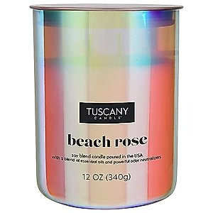 Empire Candle Beach Rose Scented Jar Candle, 12 oz, Burn Time 50 Hours, Home Fragrance, Room Accessories
