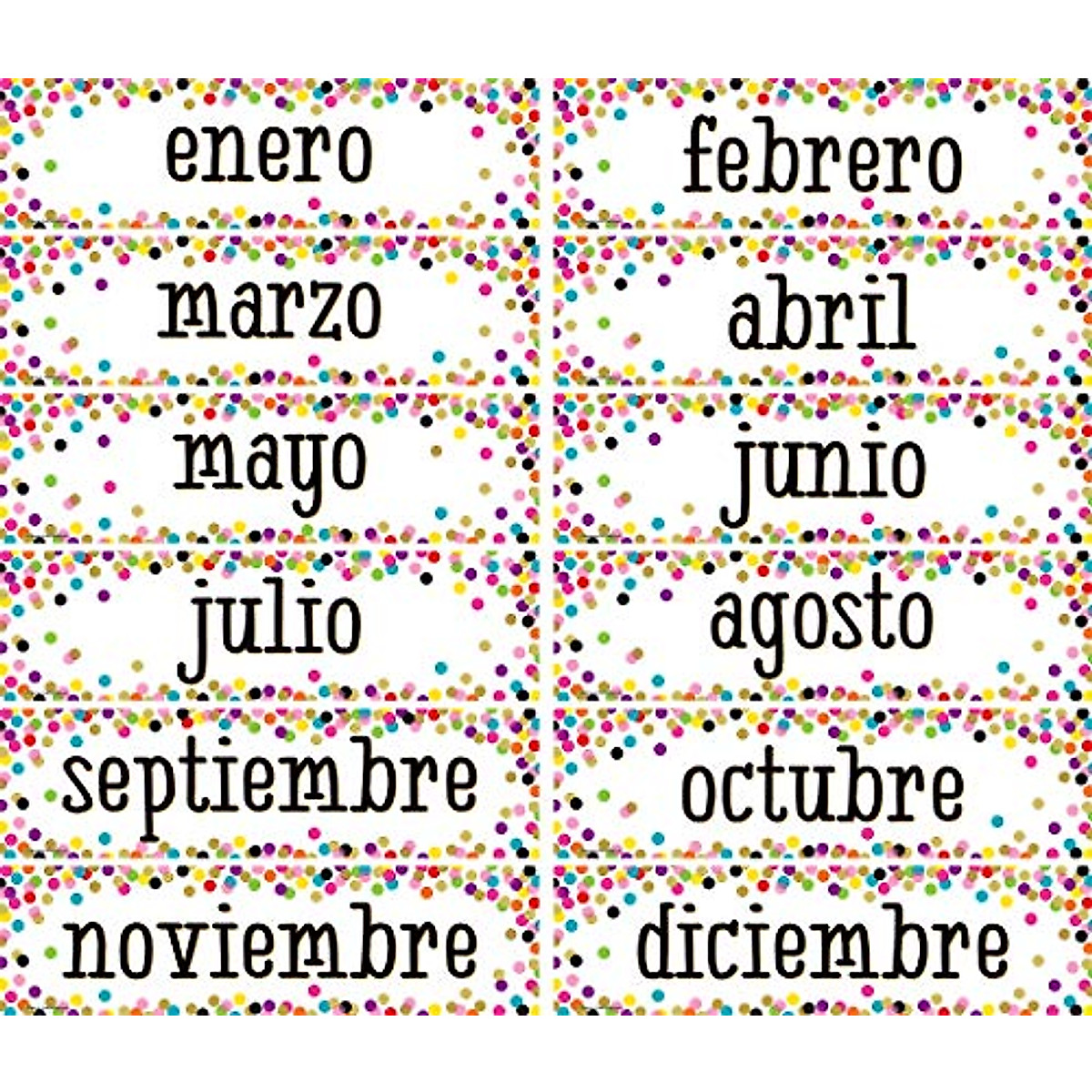 Teacher Created Resources Confetti Spanish Monthly Headliners