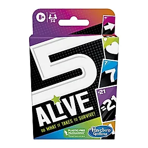 Hasbro Gaming 5 Alive, Fast-Paced Game Kids and Families, Family Quick Card Games 2 to 6 Players, Multicolor