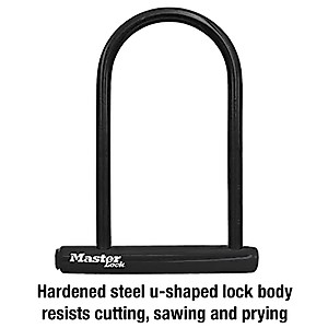 Master Lock 8320D Keyed U-Lock, 7-1/4" x 8", Black