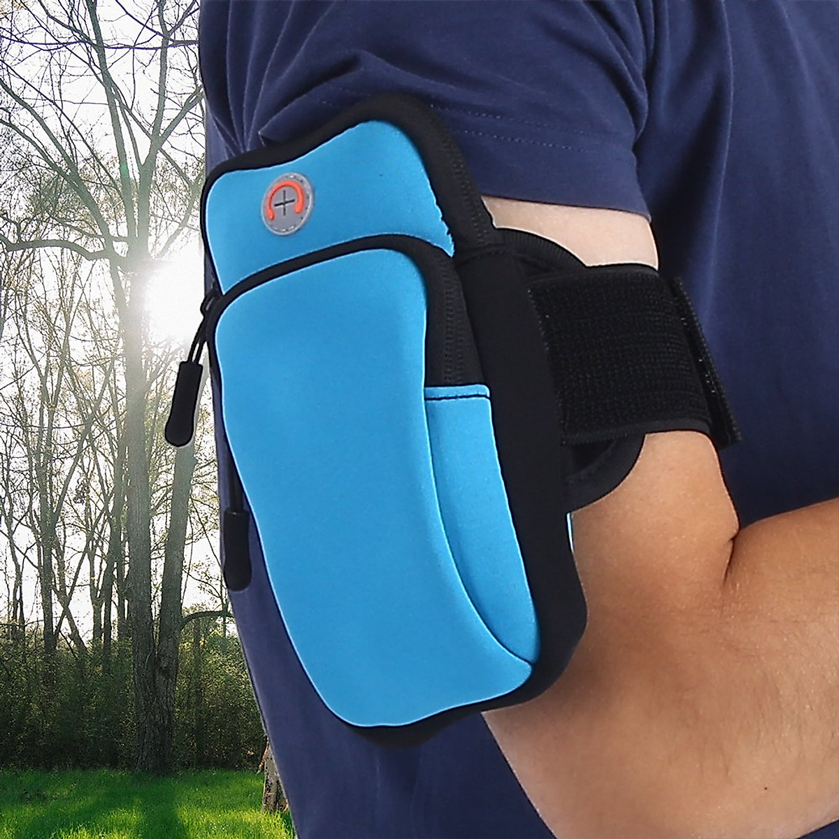 VGEBY Arm Pouch Outdoor Sport Running Jogging Exercise Armband Bag Wrist Pouch Phone Case Bag(Blue) Sports Bag Supplies