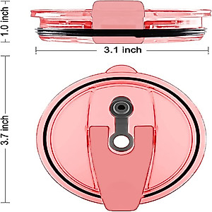 2 pcs Tumbler Replacement Lids,Spill-proof Splash Resistant Straw-friendly Cover,BPA Free & Straw Friendly (20 oz,black&red)