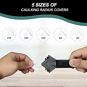 Silicone Caulking Tools, 3 in 1 Caulk Finishing Tool Set, Sealant Grout Remover Scraper Tool, Stainless Steel Head, 5 Silicone Pads, Grout Removal Tool for Kitchen Bathroom Window Floor Sink Joint