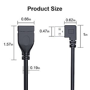 Oxsubor SuperSpeed USB 3.0 Male to Female Extension Data Cable Left and Right Angle 2PCS (20CM,8IN)
