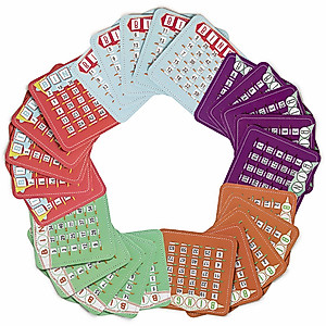 25-Pack EZ Clear 7" Shutter Bingo Cards with Fingertip Quick Clear Shutter Slide - Easy to Read Large Numbers