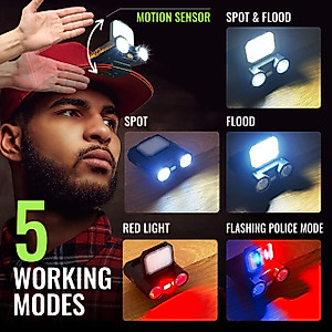 AVANTO Cap Light, Original, USB-C Rechargeable Clip On Flashlight, Molle Compatible Shoulder and Vest Light, USB-C Rechargeable, Hard Hat Lights Clip On, Hands Free Flashlights