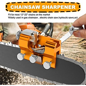 WEIKUELE Chainsaw Chain Sharpening Jig,Chain Saw Blade Sharpener Kit,Hand Crank Chainsaw Blade Sharpener?Chainsaw Sharpening Kit Suitable for All Kinds of Chain Saws (Large)