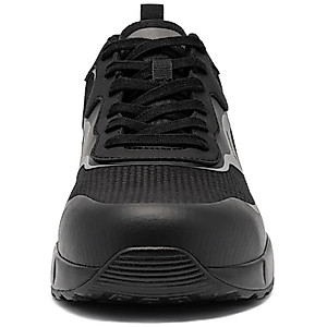 LARNMERN Waterproof Steel Toe Shoes for Men Lightweight Mens Safety Shoes Work Water-Resistant Air Cushion Construction Zapatos Punta de Acero para Hombres (10.5, Black-Waterproof)