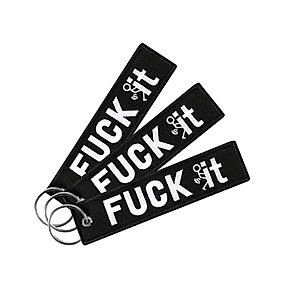 MELIFE Flag Keychain Tag with Key Ring, 3 Pack Keychain for Motorcycles, Scooters, Cars, and Gifts (Fuck it)