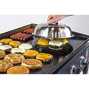 Onlyfire Griddle Accessories Kit, 9PCS Flat Top Grill Accessories Set for Blackstone and Camp Chef, 12" Melting Dome,Grill BBQ Spatulas,Chopper/Scraper, Tongs,Great for Cooking Indoor or Outdoor