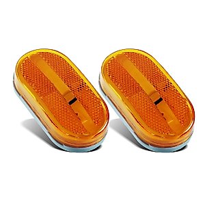 Partsam 2Pcs [DOT Certified] Amber 4 Inch LED Trailer RV Camper Side Marker Clearance Lights Lamps 6 Diodes with Reflex Lens Surface Mount Reflective 2x4 Rectangle Truck Marker Lights Front Rear