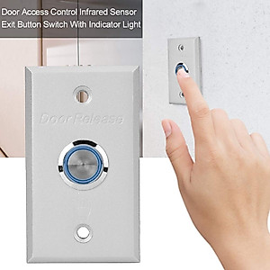Door Access Control System Stainless Electric Steel Door Exit Button Door Push Release Button Push Button Switch with Indicator Light