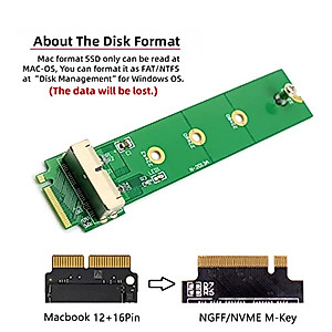 chenyang 12+16Pin MAC SSD to Motherboard M.2 NVME NGFF M-Key Convert Adapter Card for 2013 2014 2015 A1493 A1502 A1465 A1466 MAC Pro Air SSD