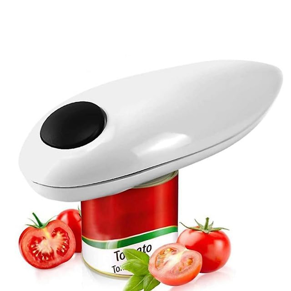 EKeSa One-click electric can opener, Smooth Edge Food Safe automatic can opener Electric Kitchen fits almost all jar sizes, hands-free battery can opener White, 16.6*8*6