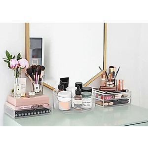 2 Pcs 9 Inch Round Lazy Susans - G.a HOMEFAVOR Clear Rotating Turntable 360° Organization & Storage Container Bins for Cabinet, Fridge, Countertop, Kitchen - Spinning Organizer for Spices, Condiments