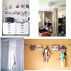 Wallniture Curtain Rod Set for Tapestry, Kids Crafts, Wall Decor Picture Hanging Kit with 24 Metal Clips