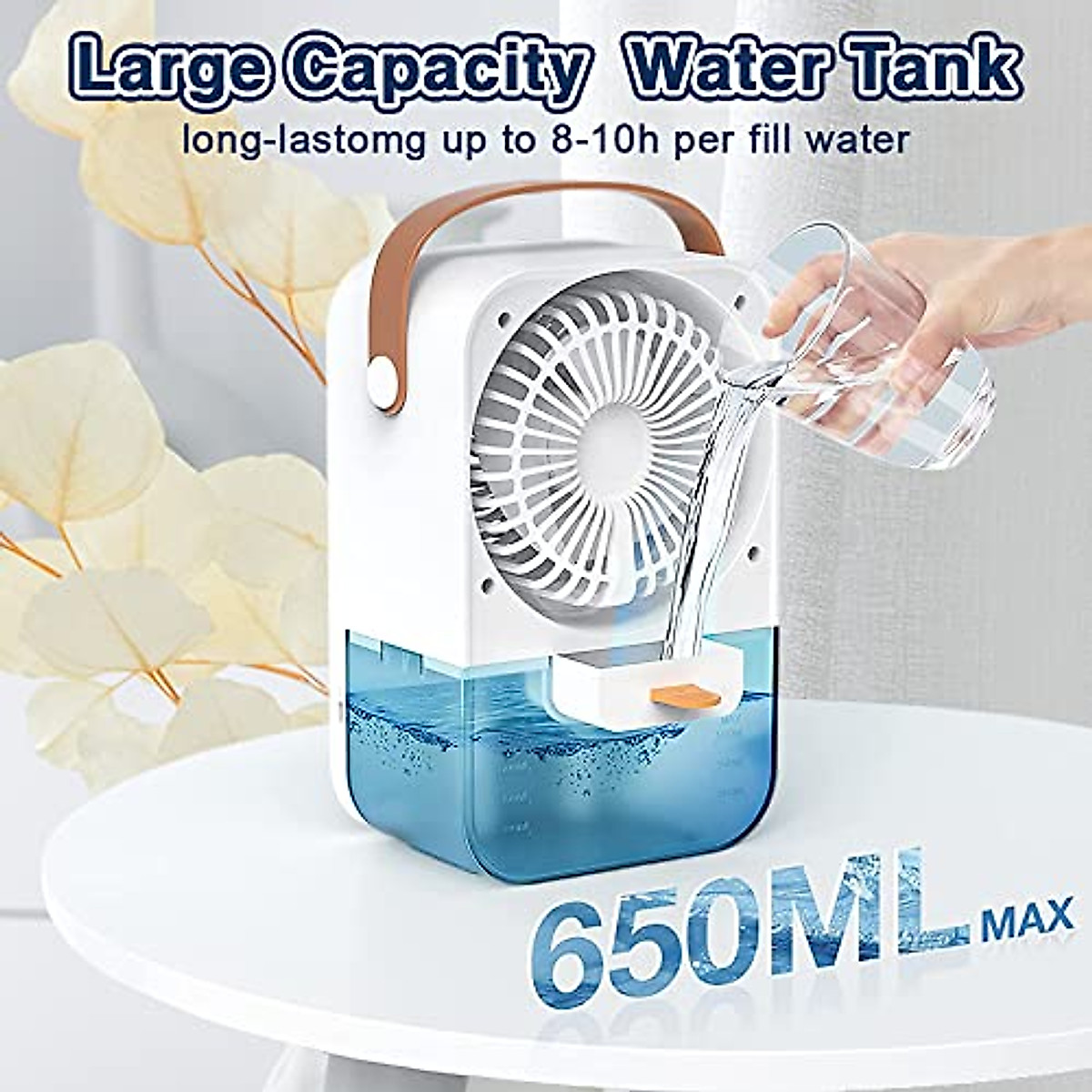 Portable Air Conditioner With Remote Control, AOYMJRS Evaporative Air Cooler, Personal Mini Air Cooler With 4 Wind Speeds Desktop Cooling Fan For For Home Room Camping Car Office