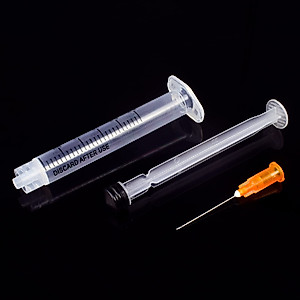 20Pack 2.5ml Syringes with 25 Gauge 1 Inch Needle for Industrial, Scientific Labs, Liquid Dispensing, Oil or Glue Applicator, Individually Wrapped