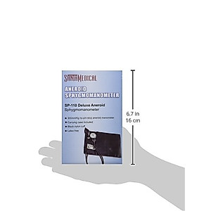 Santamedical Adult Deluxe Aneroid Sphygmomanometer - Professional Blood Pressure Monitor with Adult Black Cuff and Carrying case (Light Black)