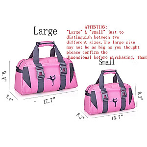 Small/Large Dance Duffle Bag For Girls Sport Gym Bags For Women Yoga Bag (Rose, Large)