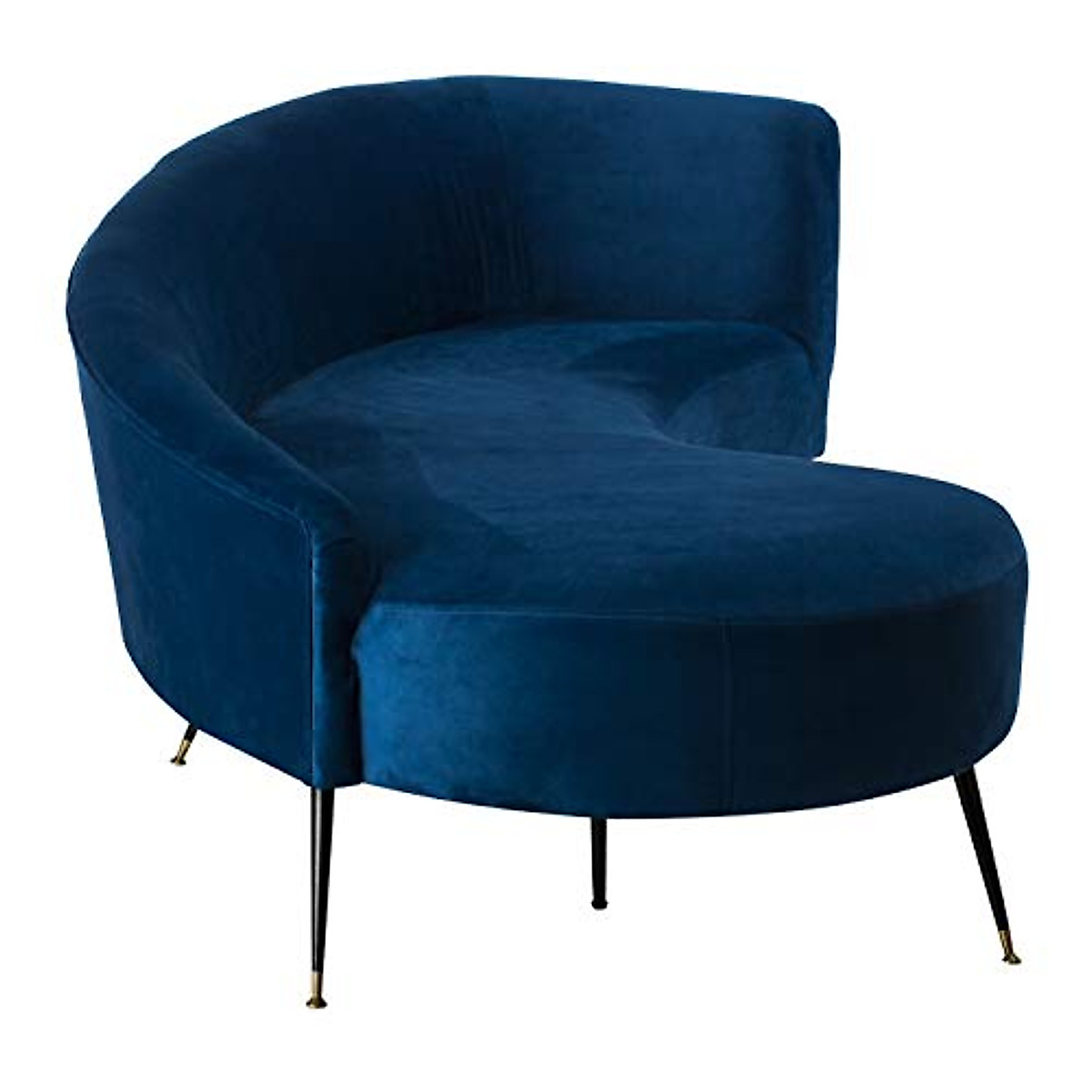 Safavieh Couture Home Evangeline Modern Glam Navy Velvet and Black Parisian Sofa