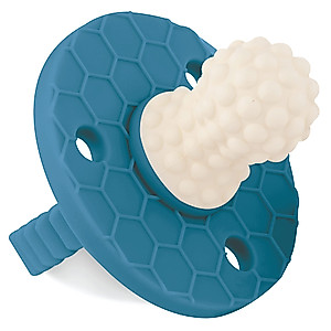 Soothipop Silicone Pacifier Teething Toys for Babies 0-6 Months 12, 18 Months - Pacifier Shaped Baby Teether, Soft Teething Pacifiers for Babies Baby Teething Relief Flower (Rose Pink)