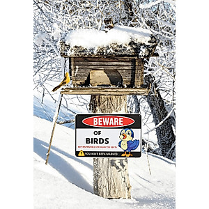 Venicor Bird Sign Decor - 8 x 12 Inches - Aluminum - Bird Gifts for Bird Lovers Women Owners - Bird Decorations for the Home Accessories Wall Art Stuff