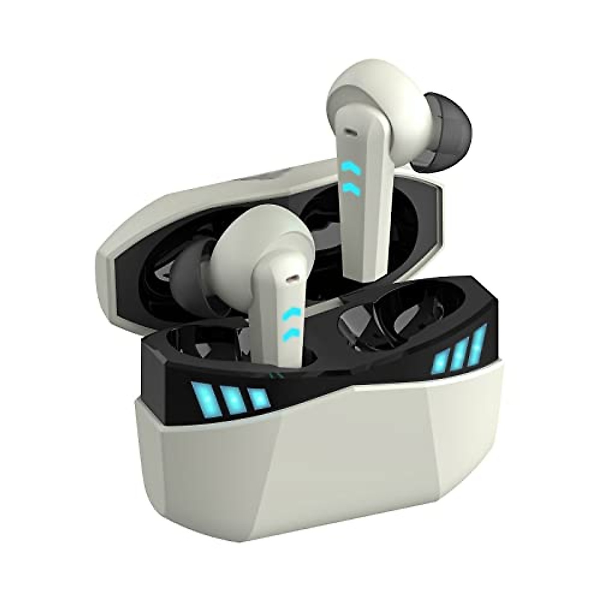 NEOQOQO Wireless Earbuds, Bluetooth 5.1 Headphones Gaming Earphones 45ms Low-Latency with Charging Case, IPX5 Waterproof Earbuds Noise Cancelling Microphone Specially Designed for Gaming