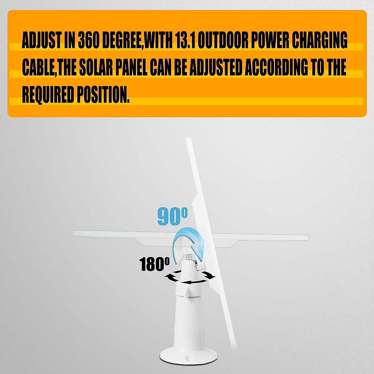 Wztepeng 4W Solar Panel, Adjust in 360 Degree, Compatible with Arlo Go 2 Arlo Ultra/Ultra 2/Arlo Pro 3/Pro 4 only, IP65 Water & Dustproof Design with 13.1 Outdoor Power Charging Cable (2 Pack)