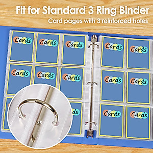 MaxGear 9-Pocket Baseball Card Sleeves, Trading Card Sleeves Pages for 3 Ring Binder, 120 Pack, 1080-Pocket Baseball Card Protectors for Sports Cards, Coupon, Game Cards, Business Cards