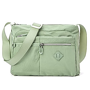ETidy Crossbody Bag For Women Waterproof Lightweight Casual Shoulder Handbag Purse Bookbag (Green)