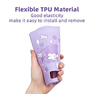 GeekShare Protective Case for Switch, Soft TPU Slim Case Cover Compatible with Nintendo Switch Console and Joy-Con (Grape Bunny)