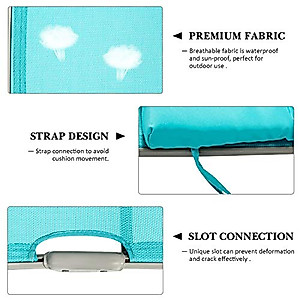 Tangkula 2 PCS Outdoor Folding Chaise Lounge Chair, Lightweight Recliner Chair w/ 7 Adjustable Backrest Positions, Patio Reclining Beach w/Removable Cushion & Pillow for Patio Poolside (Turquoise)