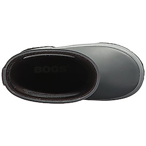 Bogs Kids' Skipper Waterproof Rubber Rain Boot for Boys and Girls,Solid Gray,13 M US Little Kid