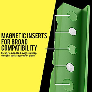 Vise Soft Jaws/Vice Jaw Pads - Magnetic - 4.5 Inch Length, Multi-Groove Design, Durable TPU Rubber Covers - Fit Wide Array of Vises/Vices and Blocks (4 5 6 In) - By Mission Automotive