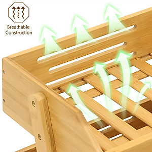 Mxbamhyc Bamboo Fruit Basket,3-Tier Fruit Bowl for Kitchen Counter, Large Capacity Vegetable Storage Holder,15 mm Thickness