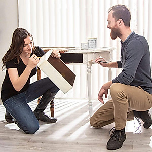 Shabby Chic Chalk Furniture Paint: Luxurious Chalk Finish Craft Paint for Home Decor, DIY, Wood Cabinets - All-in-One Paints with Rustic Matte Finish [Antique White] - (8.5 oz Covers 32 sf)