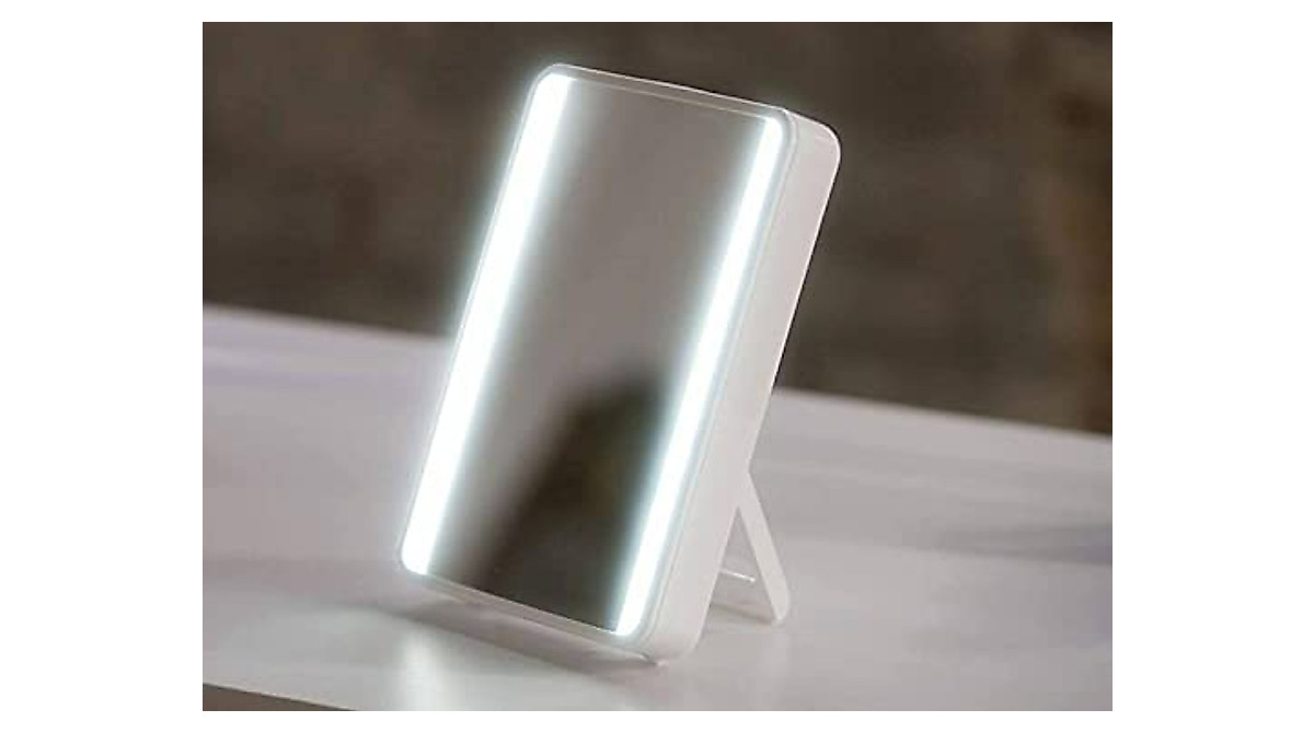 iHome Portable Vanity Mirror with Bluetooth, LED Lighting & More